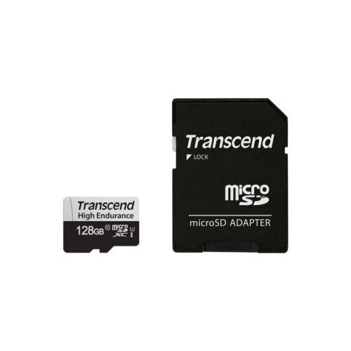 Карта памяти Transcend microSDXC 128 ГБ Class 10, V10, UHS Class 1, R/W 95/45 МБ/с, адаптер на SD, черный