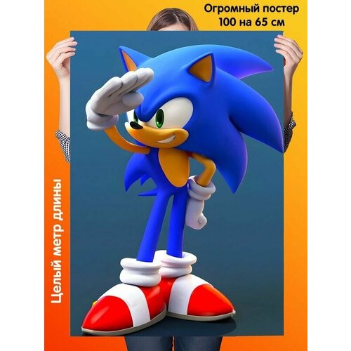 Плакат Постер 100 на 65 см Sonic Соник