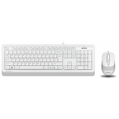Комплект клавиатура + мышь A4Tech F1010, белый/серый, кириллица+QWERTY