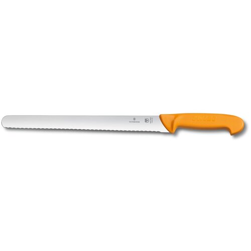 Кухонные ножи и ножницы VICTORINOX Нож кухонный Victorinox Swibo (5.8443.30) стальной универсальный лезв.300мм серрейт. заточка желтый