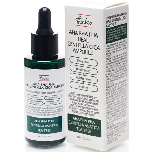Thinkco Сыворотка для проблемной кожи с AHA, BHA, PHA кислотами и центеллой - Cica ampoule, 60мл