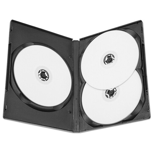 Коробка DVD Box для 3 дисков, 14мм черная без вставки, упаковка 10 штук.