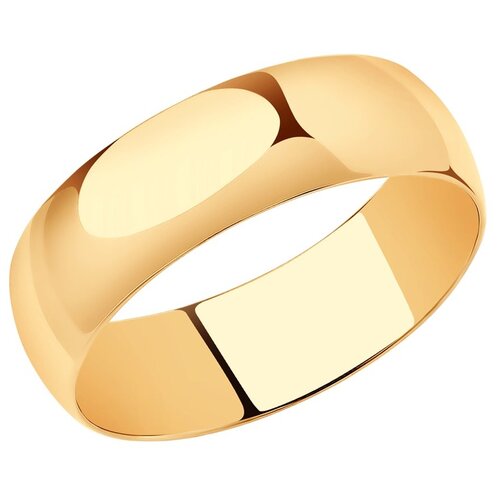 Кольцо обручальное SOKOLOV, красное золото, 585 проба, размер 23, красный
