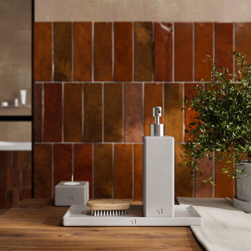 Набор аксессуаров для ванной комнаты "Oxford" арт бетон серый, 2 предмета: дозатор, поднос