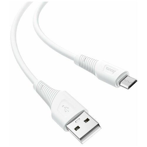 USB кабель HOCO X58 Airy MicroUSB 2.4А силикон 1м (белый)