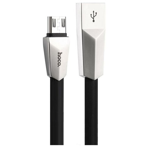 Кабель Hoco X4, USB - microUSB, 2.4 А, 1.2 м, плоский, черный