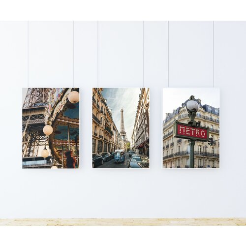 Набор плакатов "Париж" 3 шт. / Набор интерьерных постеров формата А1 (60х80 см) без рамы