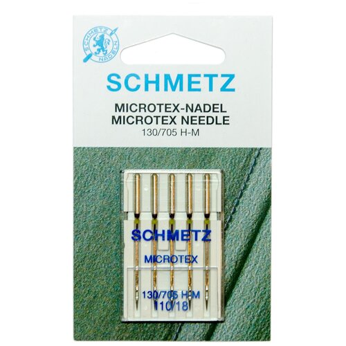 Игла/иглы Schmetz Microtex 130/705 H-M 110/18 особо острые, золотистый, 5 шт.