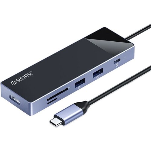 USB-концентратор  ORICO DM-9P, разъемов: 6, 20 см, черный