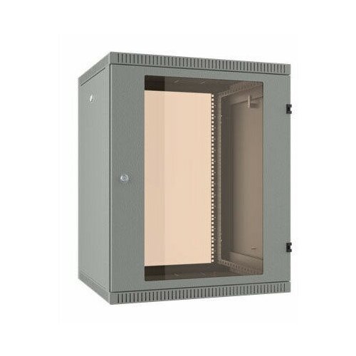 Шкаф коммутационный NT WALLBOX 12-66 G (084698) настенный 12U 600x650мм пер. дв. стекл направл. под закл. гайки 130кг серый 600мм 26кг 610мм IP20 сталь