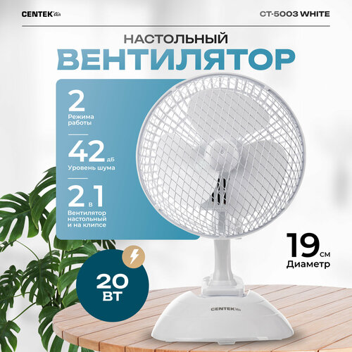 Настольный вентилятор CENTEK CT-5003, белый