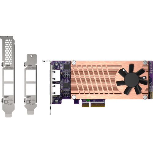 QNAP Плата расширения QNAP QM2-2P2G2T Expansion card 2 slots M.2 2280 NVMe. PCIe Gen3 x4 interface, 2x 2.5 GbE BASE-T.