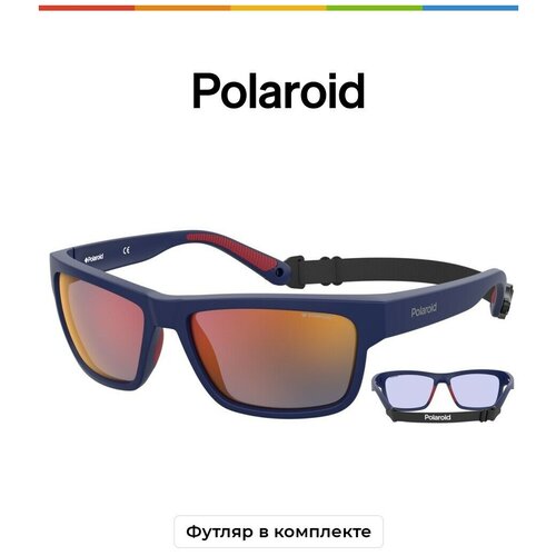 Солнцезащитные очки Polaroid Polaroid PLD 7031/S 8RU OZ PLD 7031/S 8RU OZ, красный, синий