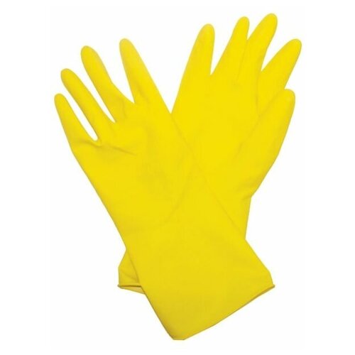 Перчатки Biber латексные с х/б напылением, 1 пара, размер XL, цвет желтый