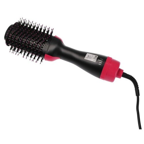 Фен-щетка для волос Luazon Home LFS-04, 1000 Вт, 3 режима, 220 В, черно-розовый