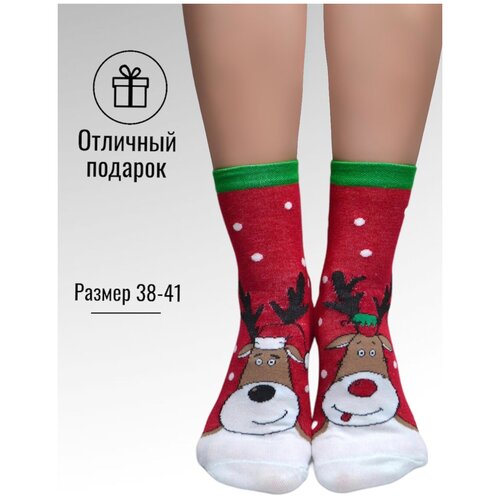 Носки Happy Frensis, размер 38-41, зеленый, белый, красный