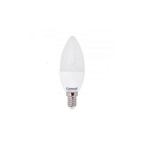 Светодиодная LED лампа General свеча E14 7W 6500K 6K 35x105 пластик/алюмин. 638100 (упаковка 12 штук)