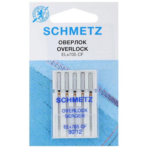 Schmetz Overlock ELx750 CF 80/12, серебристый, 5 шт.