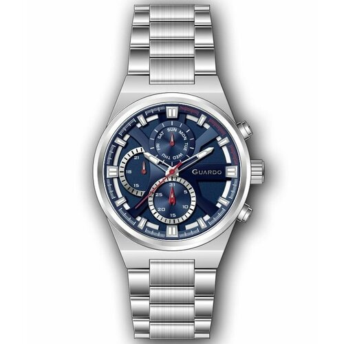 Наручные часы Guardo 12724-1, серебряный, синий