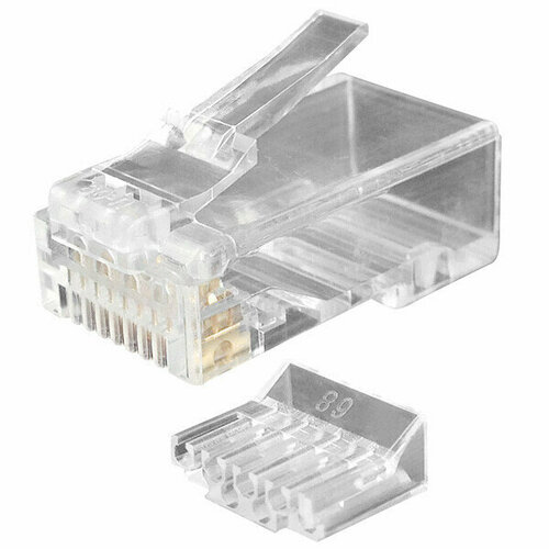 Коннектор Hyperline (PLUG-8P8C-UV-C6-100) UTP кат.6 RJ45 прозрачный (упак:100шт)