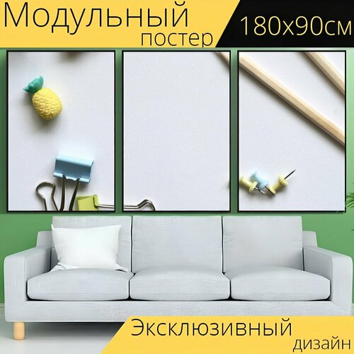 Модульный постер "Рабочий стол, бизнес, бумага" 180 x 90 см. для интерьера