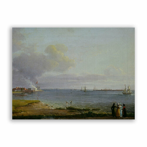 Картина на холсте, репродукция / Юхан Кристиан Даль - View over oresund / Размер 30 x 40 см