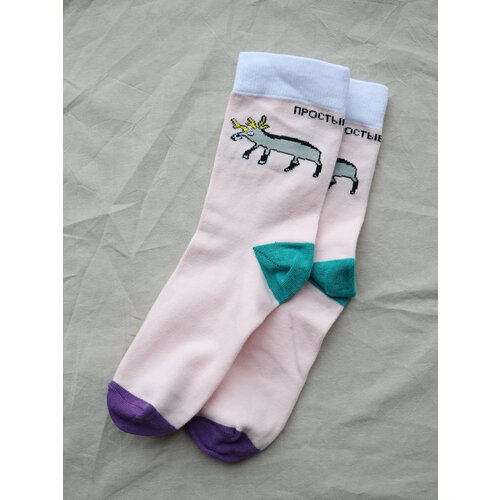 Носки простые вещи, 80 den, размер 40-42, фиолетовый, розовый, черный, зеленый, белый