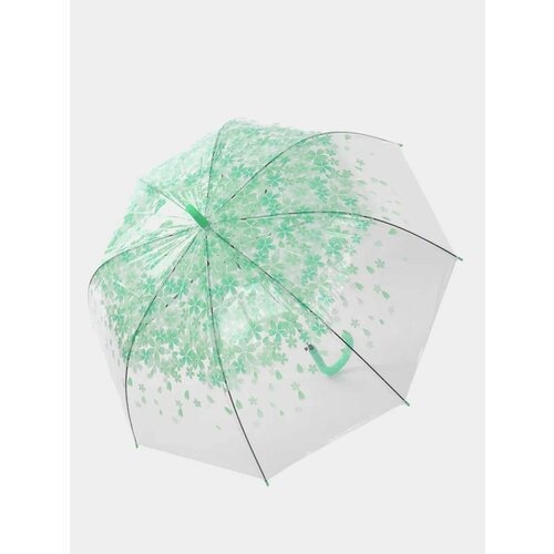 Зонт-трость зеленый, бесцветный