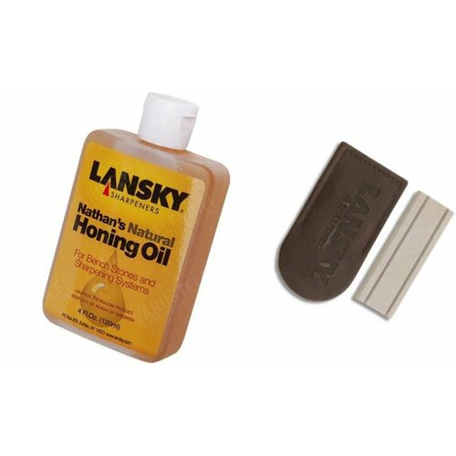 Брусок для доводки ножей LSAPS Pocket Stone и масло для заточки Lansky