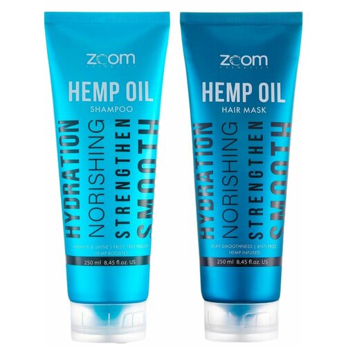 Бессульфатный шампунь и маска для волос ZOOM Hemp Oil, комплект 2х250