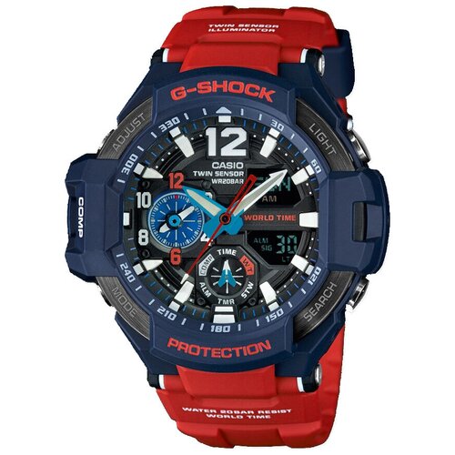 Наручные часы CASIO G-Shock GA-1100-2A, синий, красный