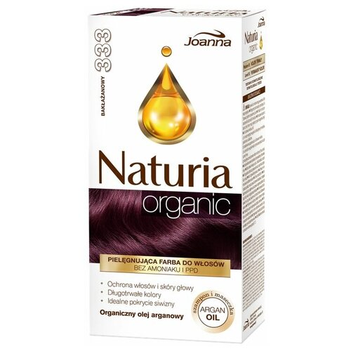 Joanna Naturia Organic, крем-краска для волос, 333 - Баклажановый