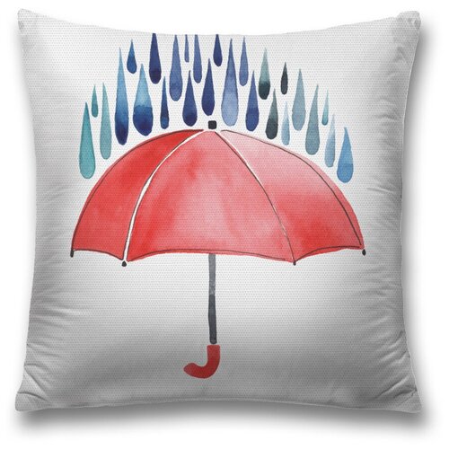 Наволочка декоративная на молнии, чехол на подушку JoyArty "Дождевая защита" 45х45 см