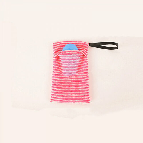 Японская мочалка для тела, массажная, мягкая с карманом для мыла, мягкая цвет розовый
