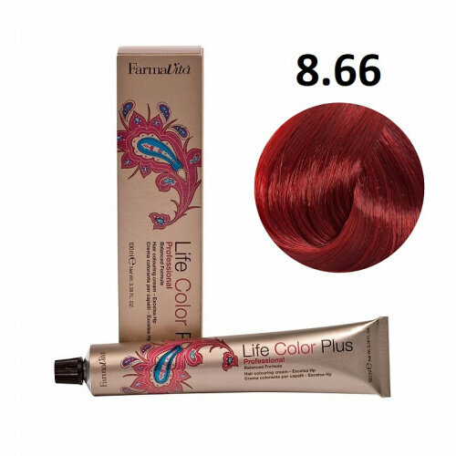 Крем-краска для волос Farmavita Life Color Plus 8.66 огненно-красный, 100 мл