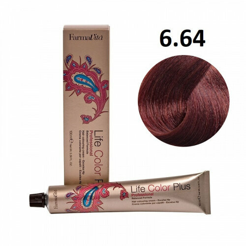 Крем-краска для волос Farmavita Life Color Plus 6.64 темный красно-медный блондин, 100 мл