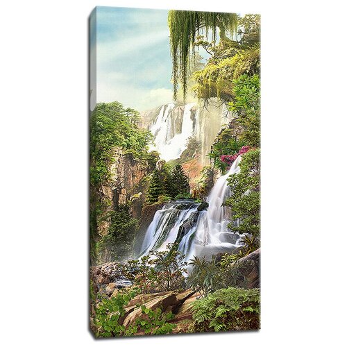 Картина Уютная стена "Волшебный пейзаж с водопадом" 40х60 см