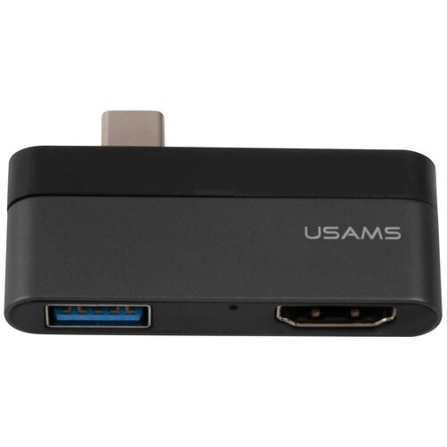 Переходник/адаптер Usams US-SJ462 USB Type-C - USB Type-A / HDMI, серый/черный