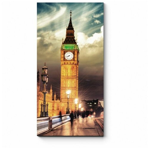 Модульная картина Яркие краски Лондона на закате 30x60