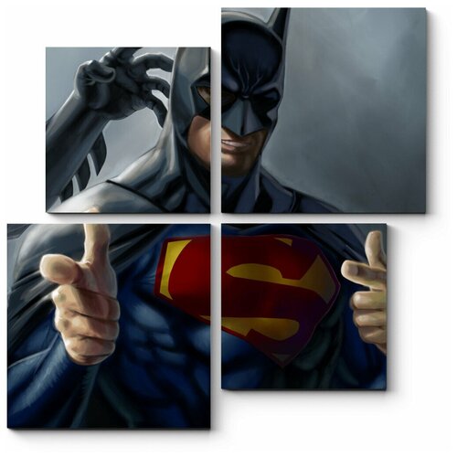 Модульная картина В каждом Супермене живет Бэтмен 120x120