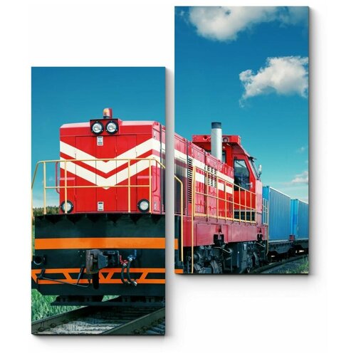 Модульная картина Красный поезд110x138