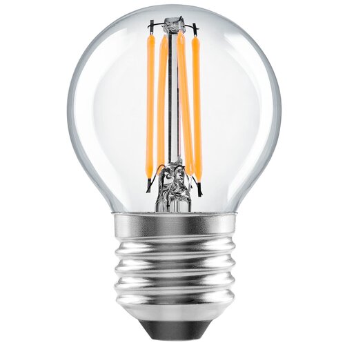 Лампа светодиодная Lexman E27 220-240 В 4 Вт шар прозрачная 400 лм теплый белый свет