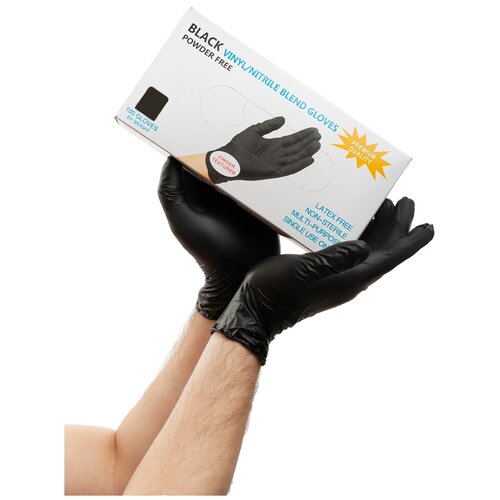 Перчатки Wally Plastic нитриловые, 50 пар, размер XL, цвет черный