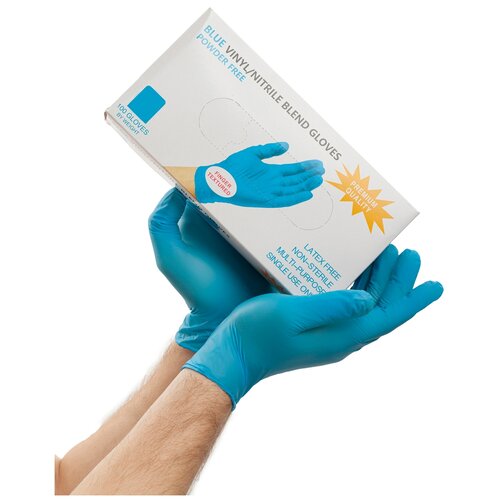 Перчатки Wally Plastic нитриловые, 50 пар, цвет синий