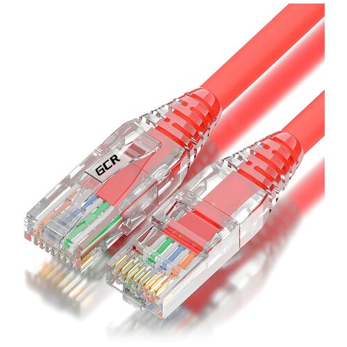 GCR Патч-корд 1.5m LSZH UTP кат.5e, красный, коннектор ABS, 24 AWG, ethernet high speed 1 Гбит/с, RJ45, T568B