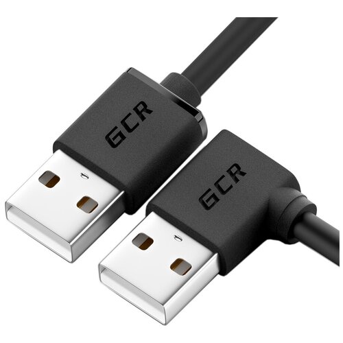 GCR Кабель 1.0m USB 2.0, AM угловой левый/AM, 28/28 AWG, экран, армированный, морозостойкий
