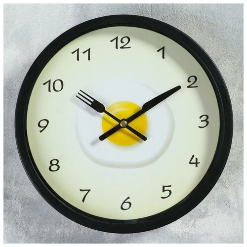 Часы настенные, серия: Кухня, "Яичница", плавный ход, d=23 см