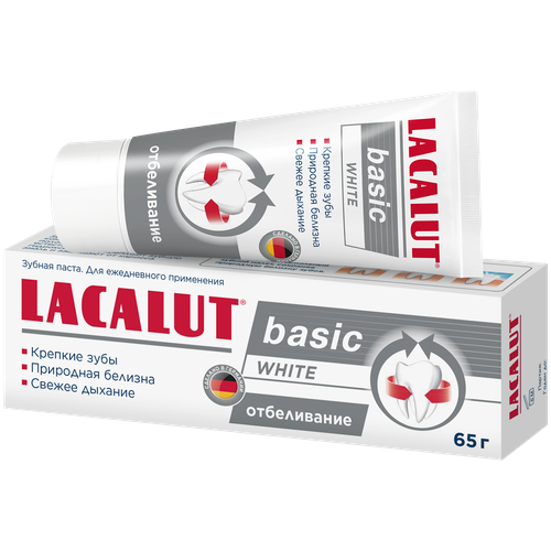 Lacalut basic white зубная паста, 65 г