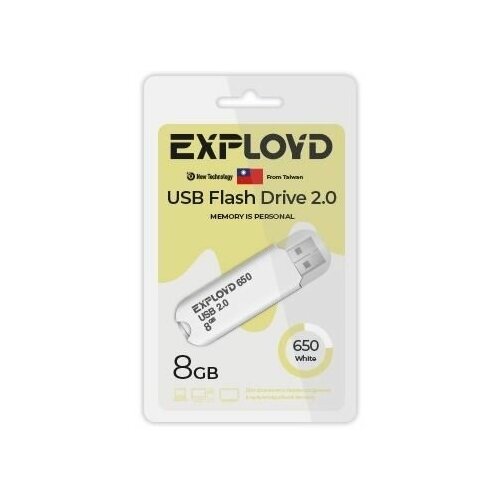 Флешка USB 2.0 Exployd 8 ГБ 650 ( EX-8GB-650-White )