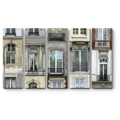 Модульная картина Парижские окна140x84